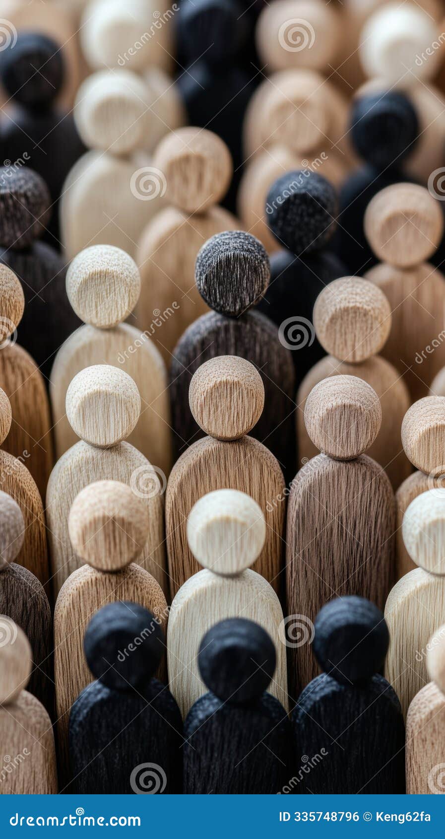 Wooden Figures Representing People Create Unique Visual Display Stock ...