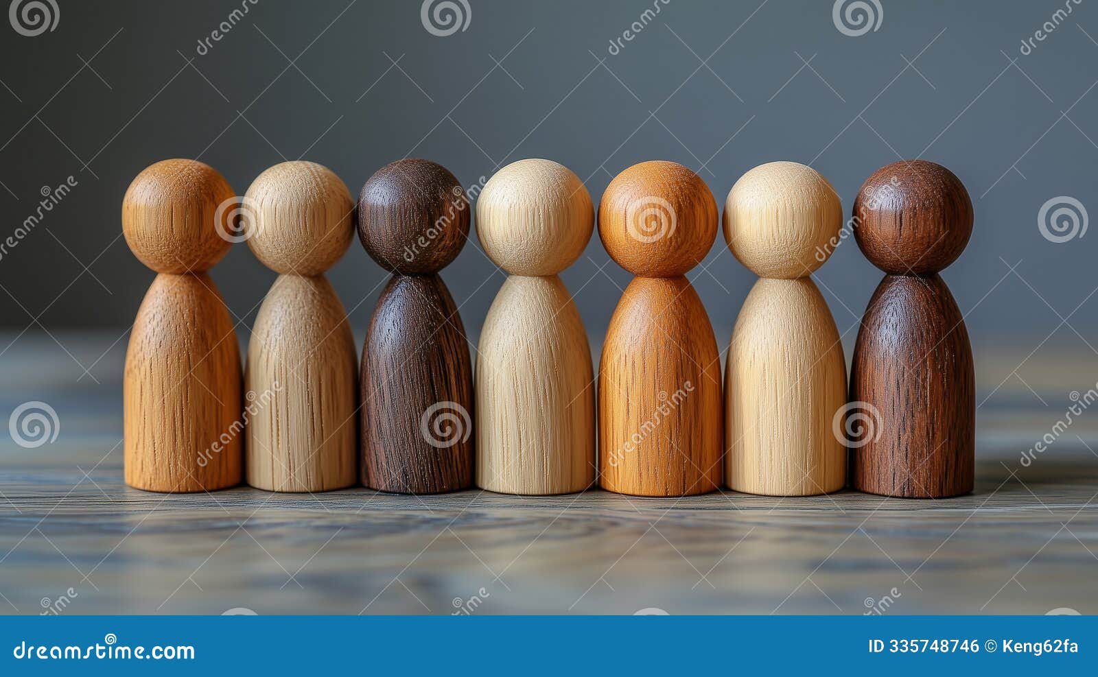 Wooden Figures Representing People in Row Create Sense of Unity and ...