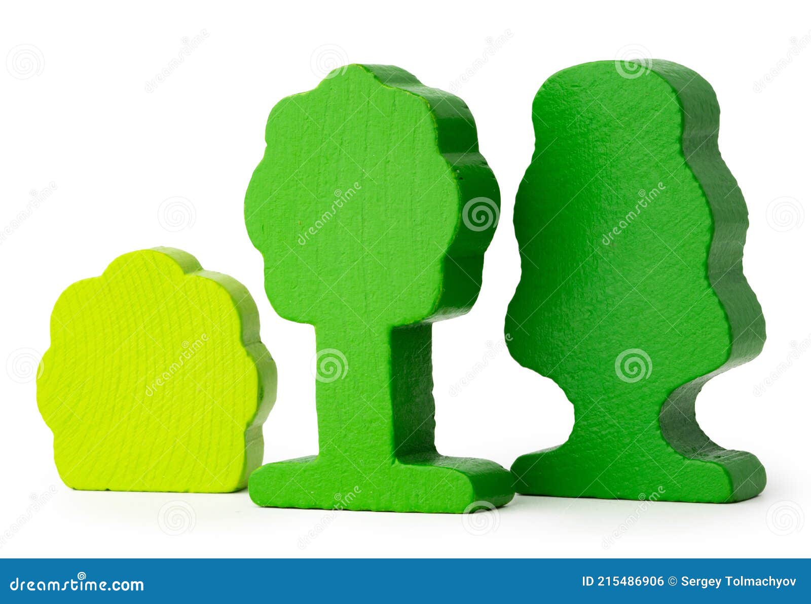 Wooden Figures of Trees Isolated on White Stock Illustration ...