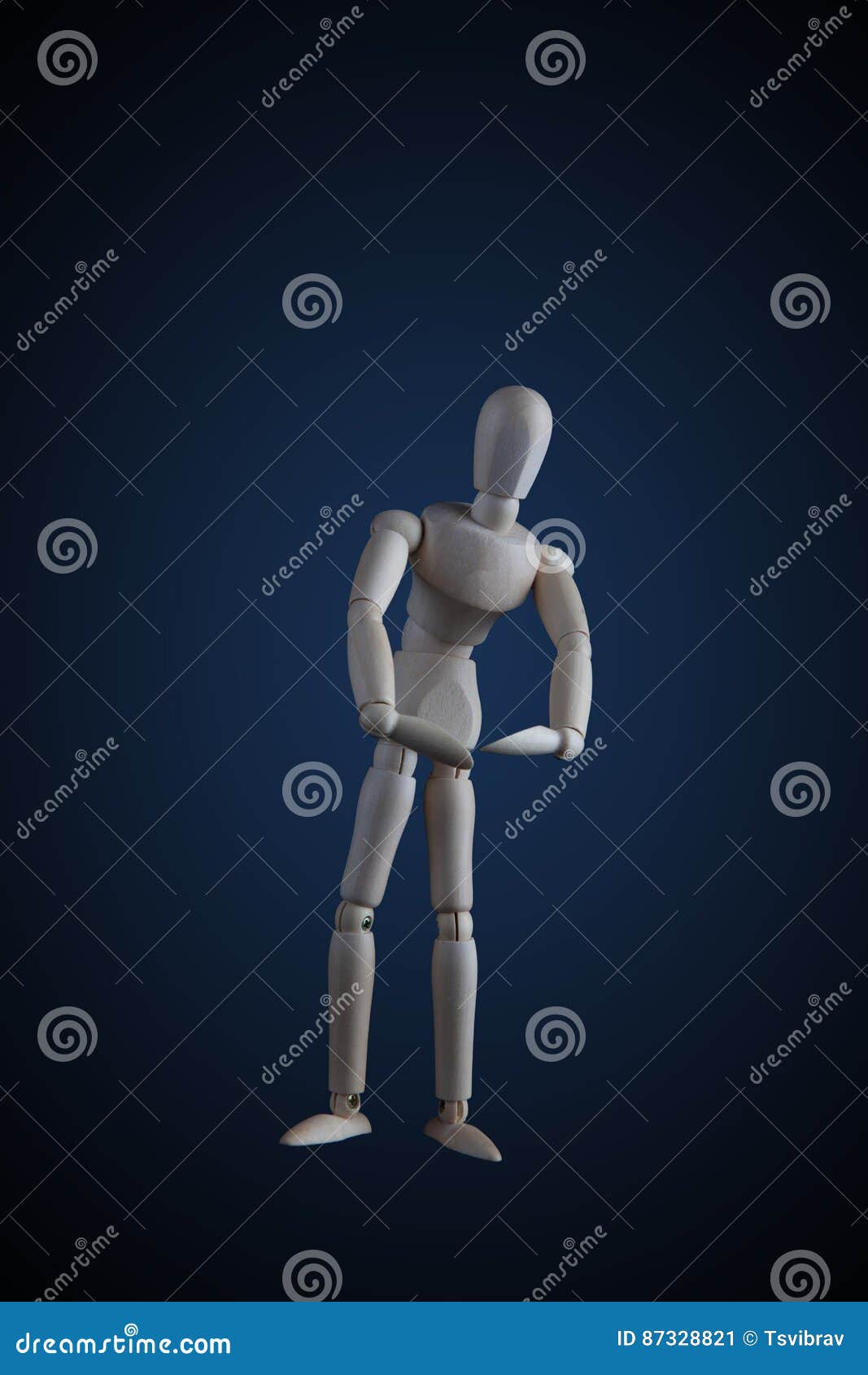 Wooden Figurine Flexing Muscles in Bodybuilder Pose on Dark Back Stock ...