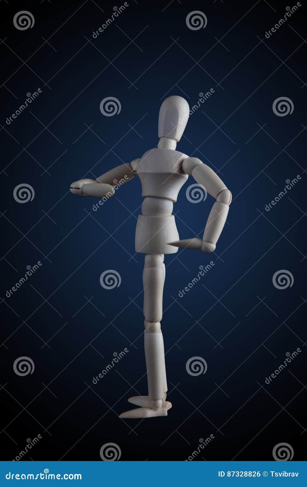 Wooden Figurine Flexing Muscles in Bodybuilder Pose on Dark Back Stock ...