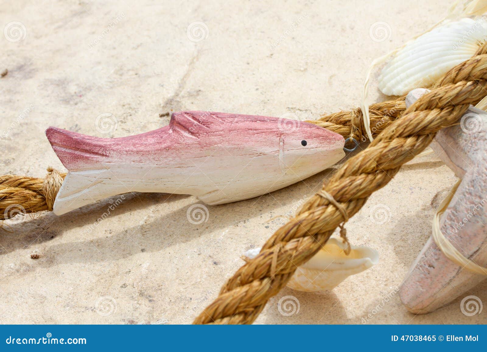 Wooden fish and rope stock image. Image of toys, holiday - 47038465