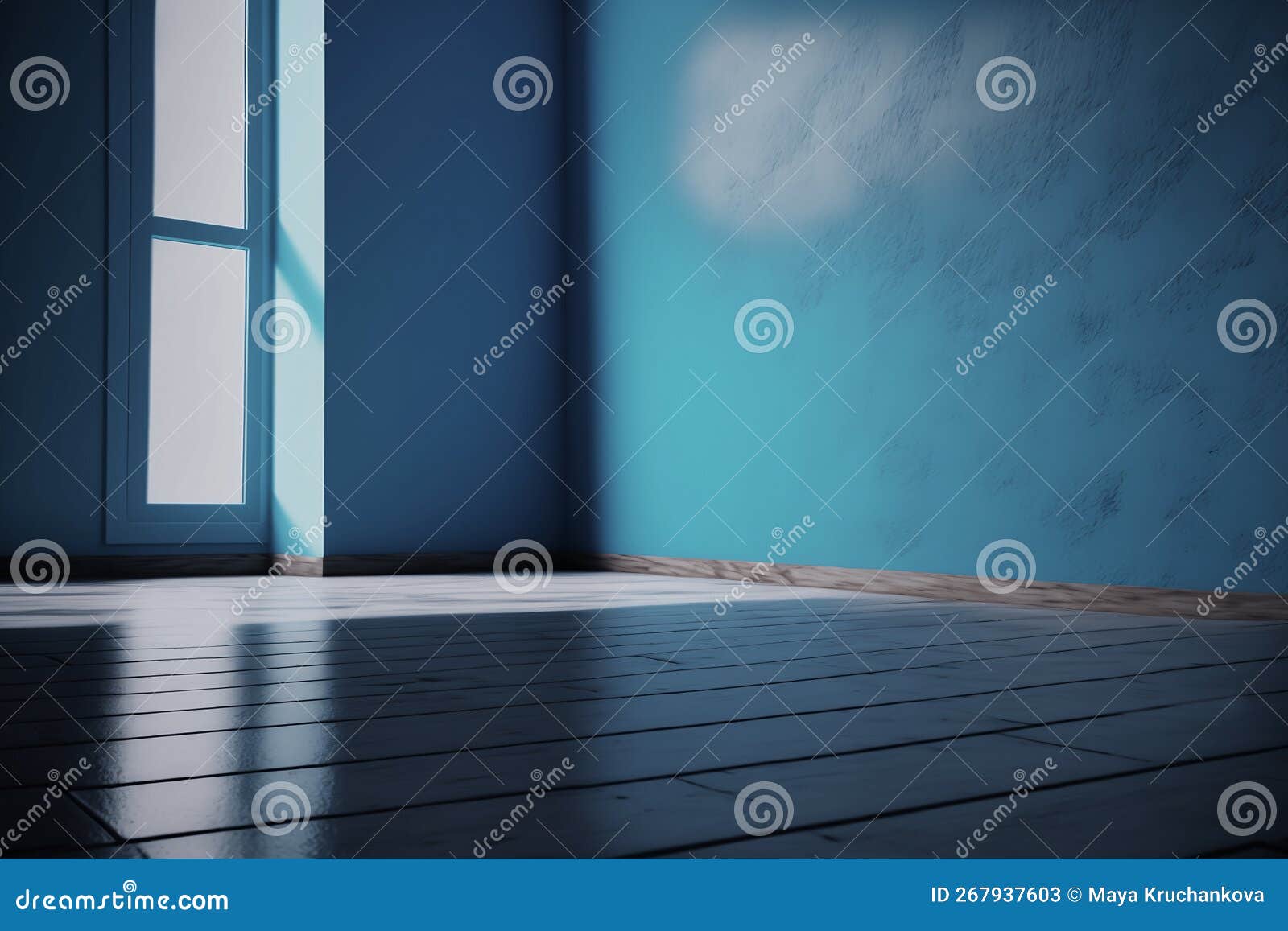 Wooden Floor in Blue Old Room Stock Illustration - Illustration of ...