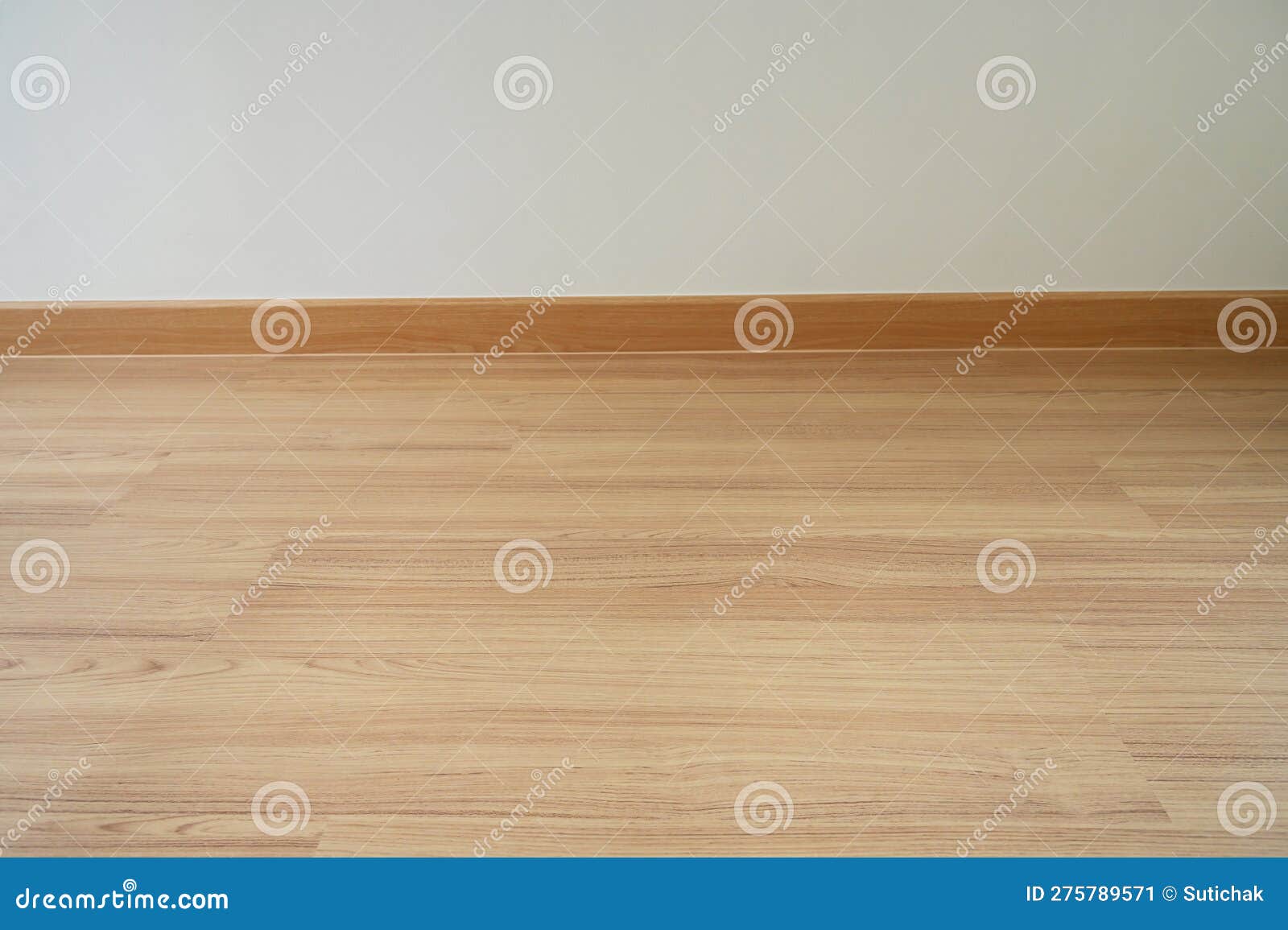 Close Up Wooden Floor and White Wall, Construction Industry Stock Image ...