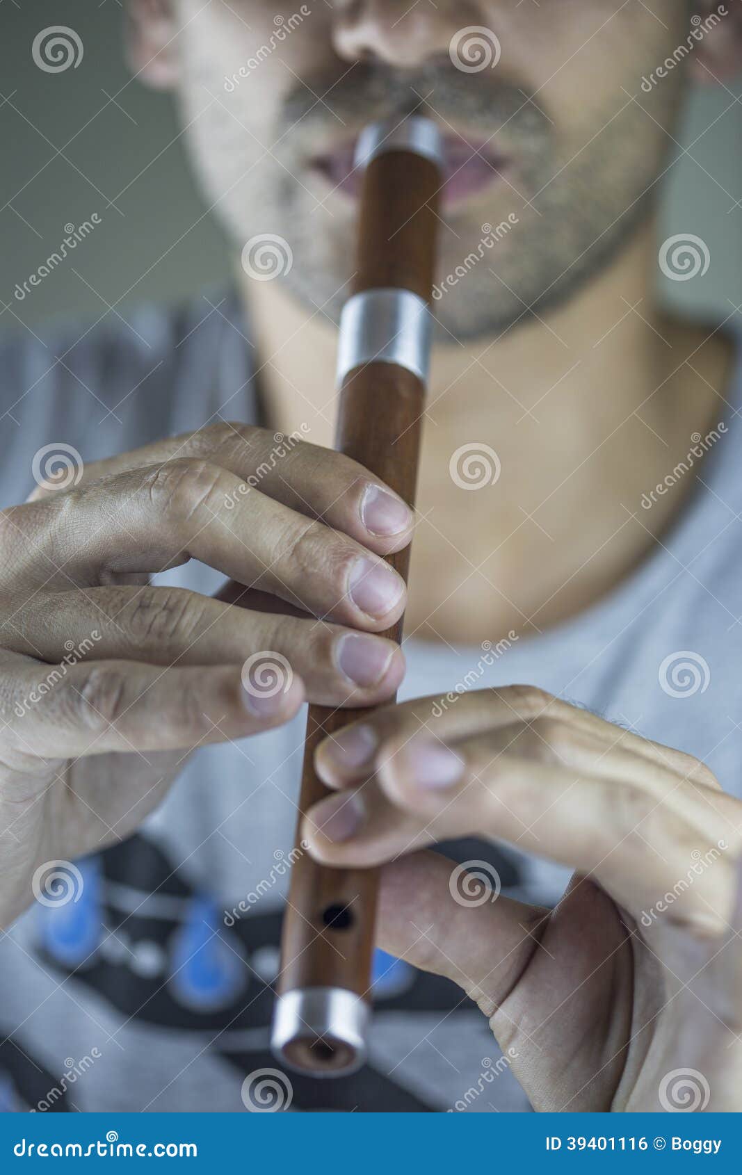Wooden flute player stock photo. Image of musical, melodic - 39401116