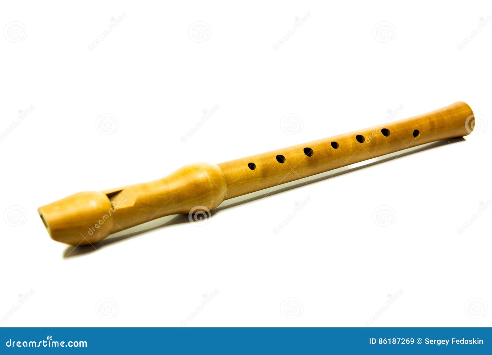 Wooden flute on white stock image. Image of blowing, equipment - 86187269