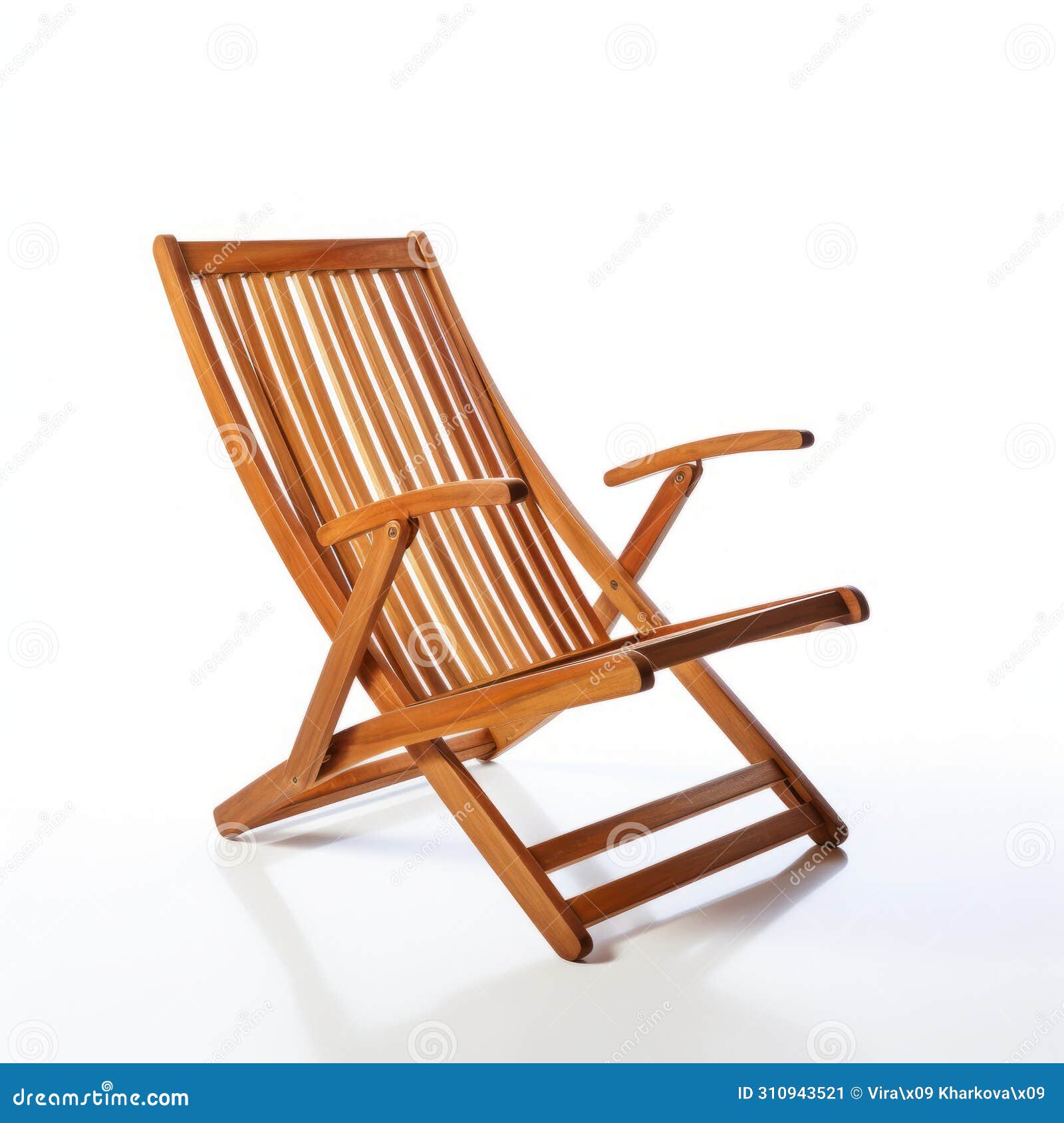 Wooden Folding Deck Chair Isolated, with Clipping Path Stock Image ...