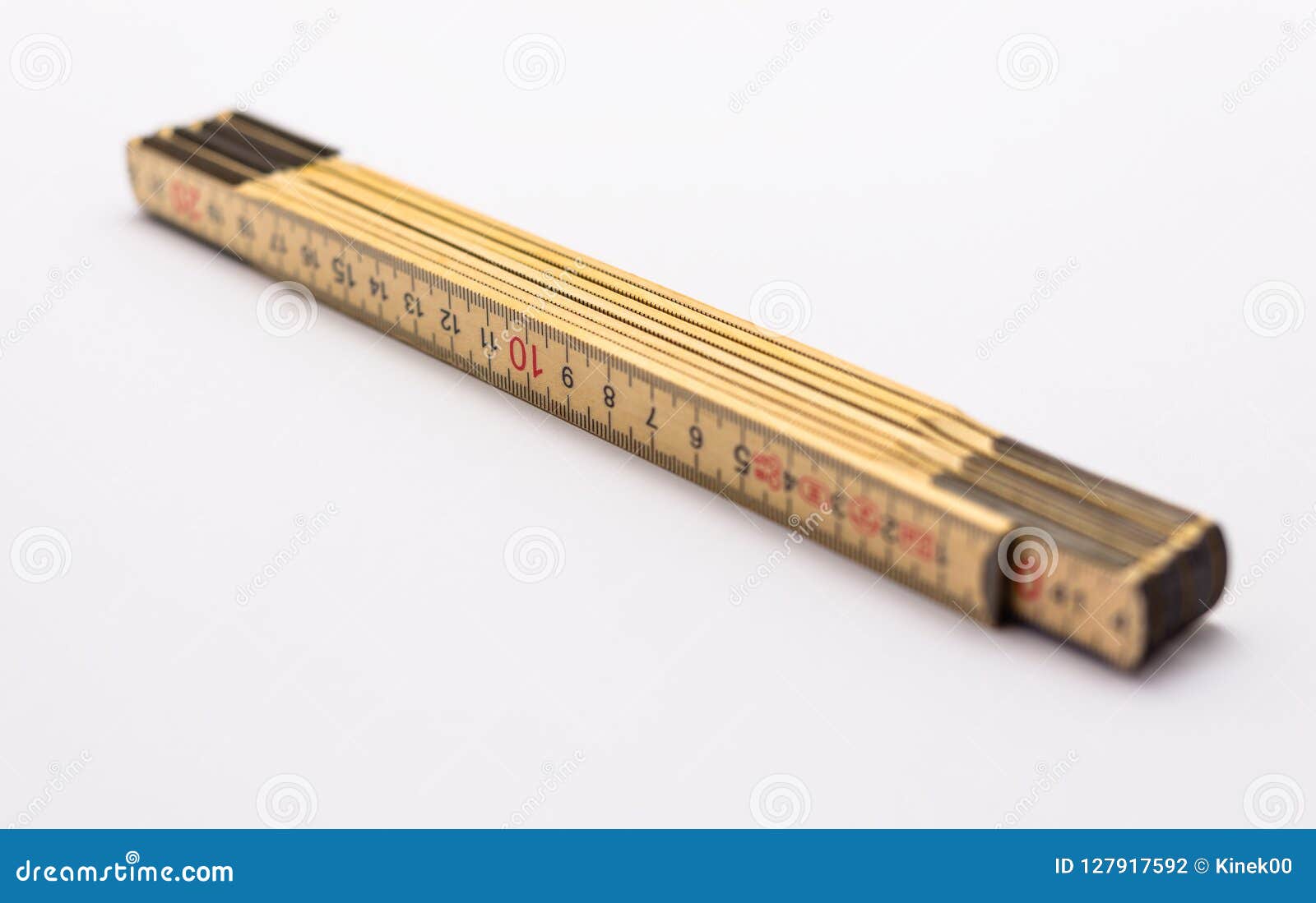 Wooden Folding Ruler Isolated on a White Background. Stock Photo ...