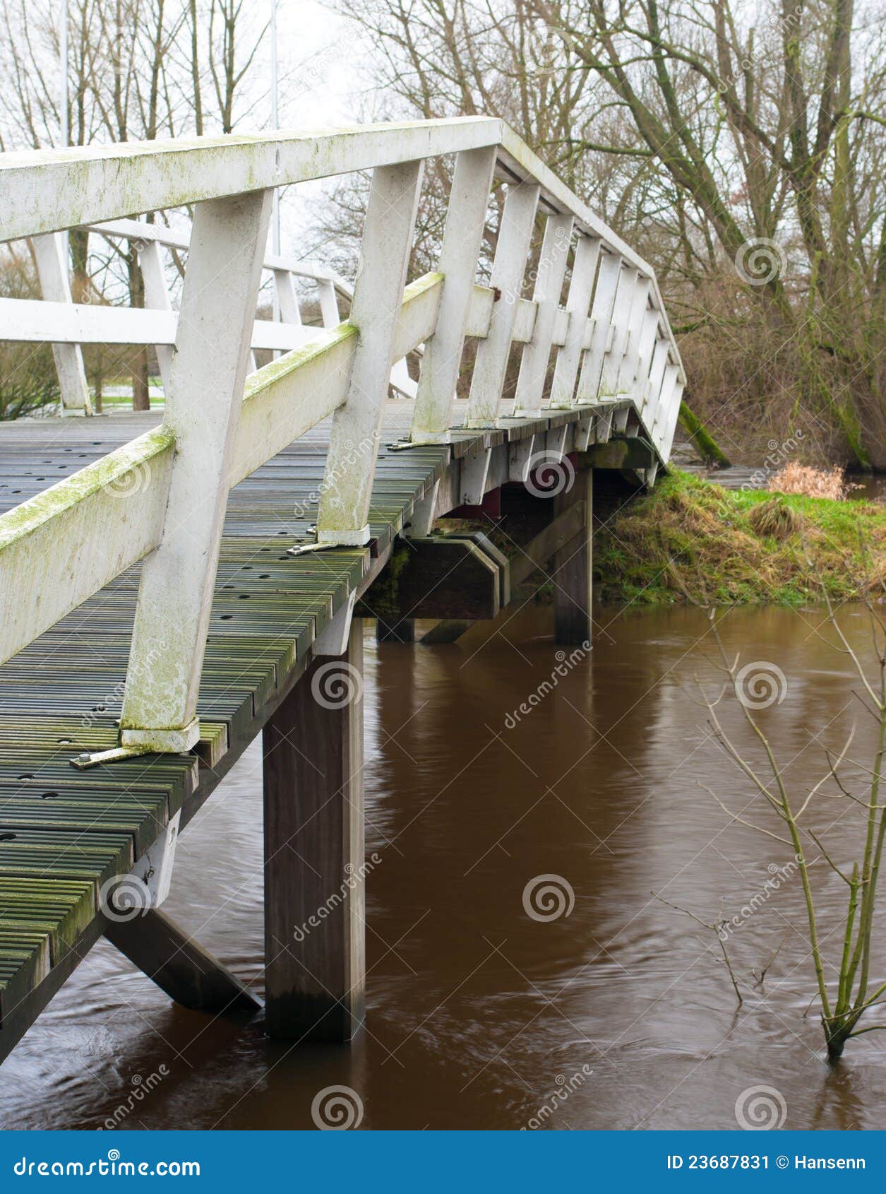 Wooden footbridge stock image. Image of path, water, river - 23687831