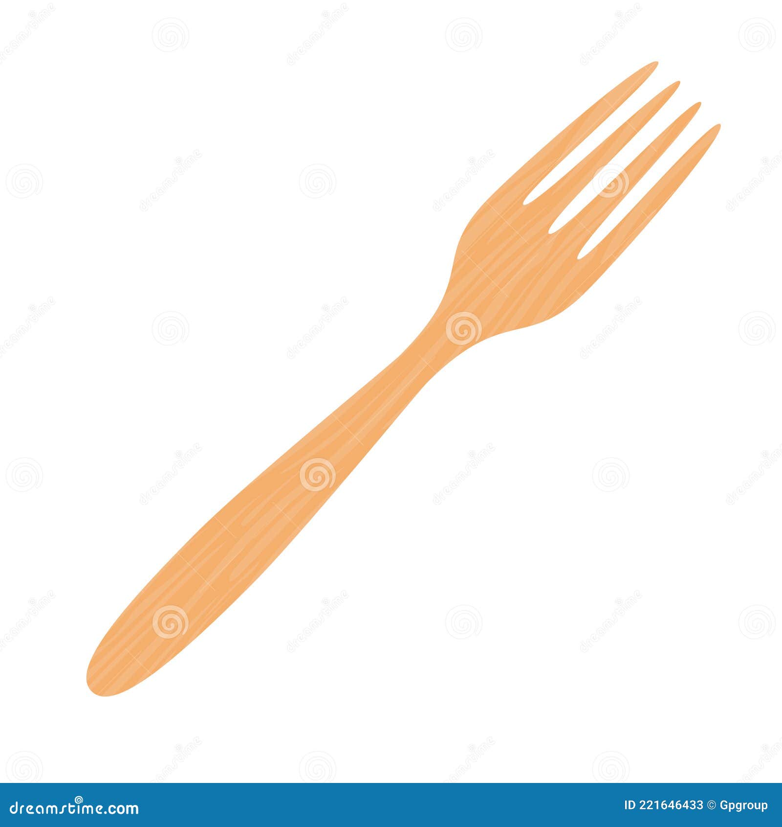 Wooden fork design stock vector. Illustration of cooking - 221646433