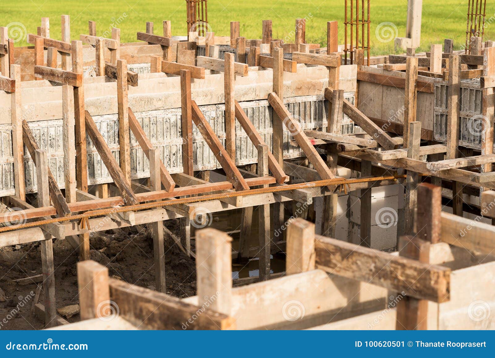 Wooden formwork. stock image. Image of building, construction - 100620501