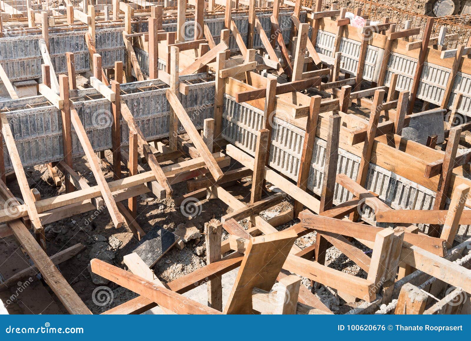 Wooden formwork. stock photo. Image of real, pouring - 100620676