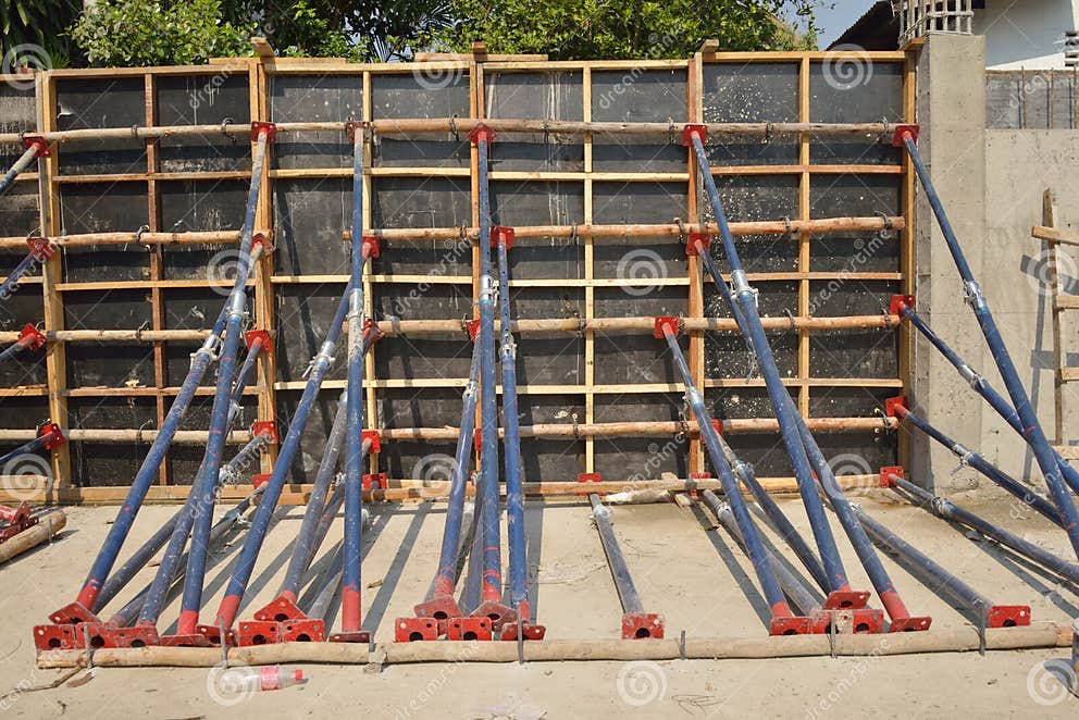 Wooden Formwork at Constuction Site. Stock Photo - Image of equipment ...