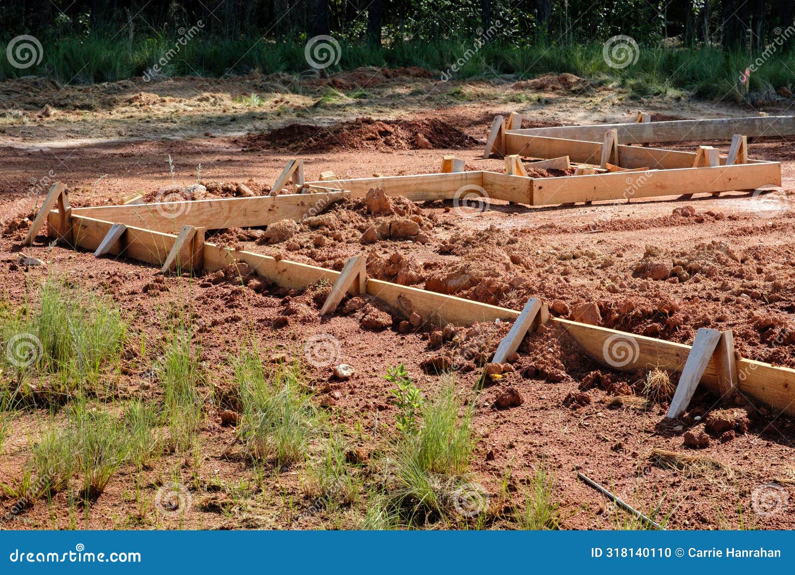 Wooden Formwork for the Foundation of a House Concrete Slab Stock Photo ...