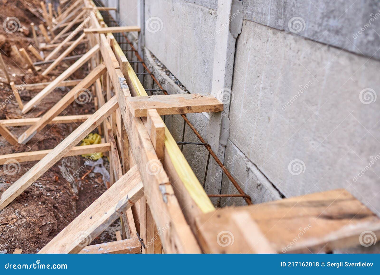 Wooden Formwork for Pouring Concrete Stock Photo - Image of covering ...