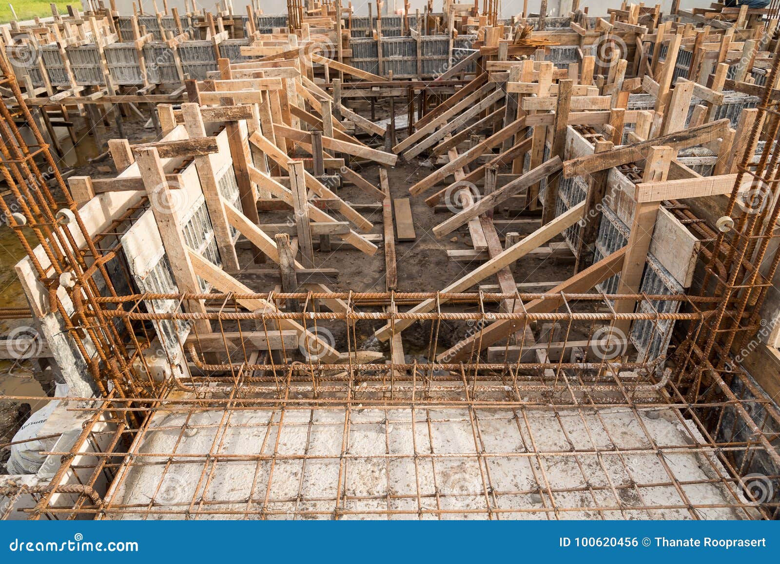 Wooden formwork. stock photo. Image of outdoors, industrial - 100620456