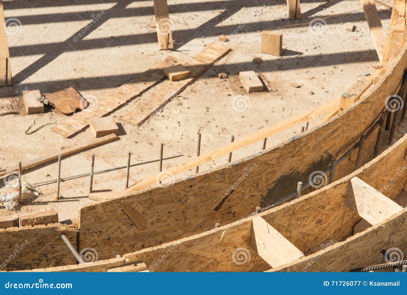Wooden Formworks of Swimming Pool Construction Stock Image - Image of ...