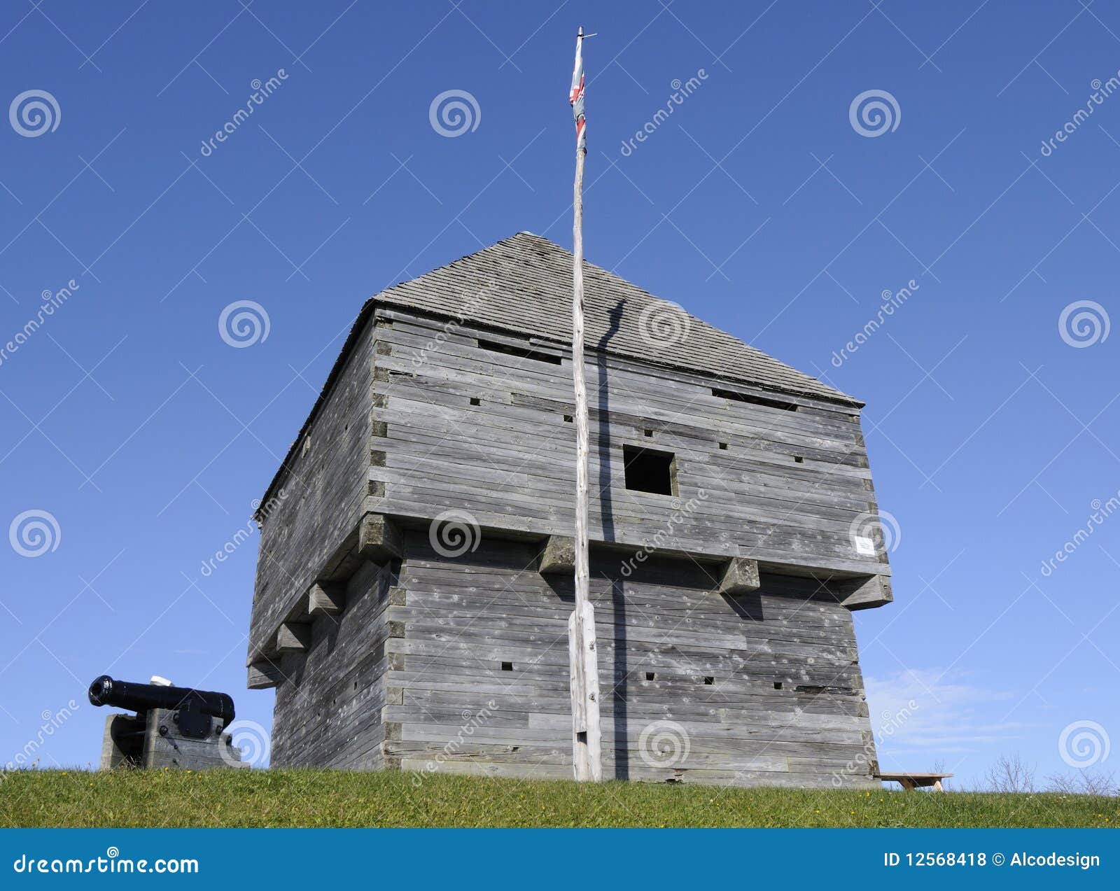 Wooden Fort in Canada stock photo. Image of blue, defense - 12568418