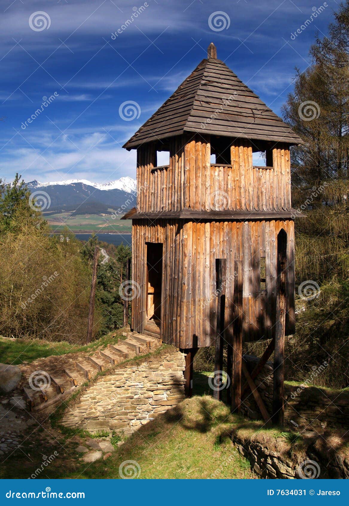 Wooden fortification stock image. Image of fence, grass - 7634031
