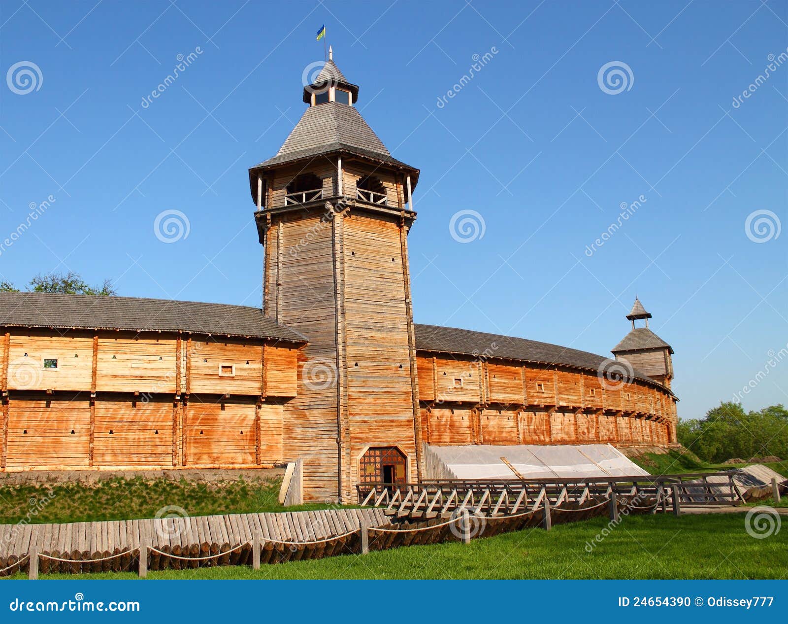 Wooden fortress stock photo. Image of drawbridge, defensive - 24654390