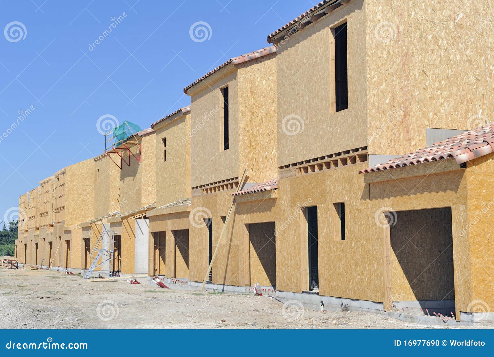 Wooden Frame Apartment Buildings Stock Photo - Image of timber ...