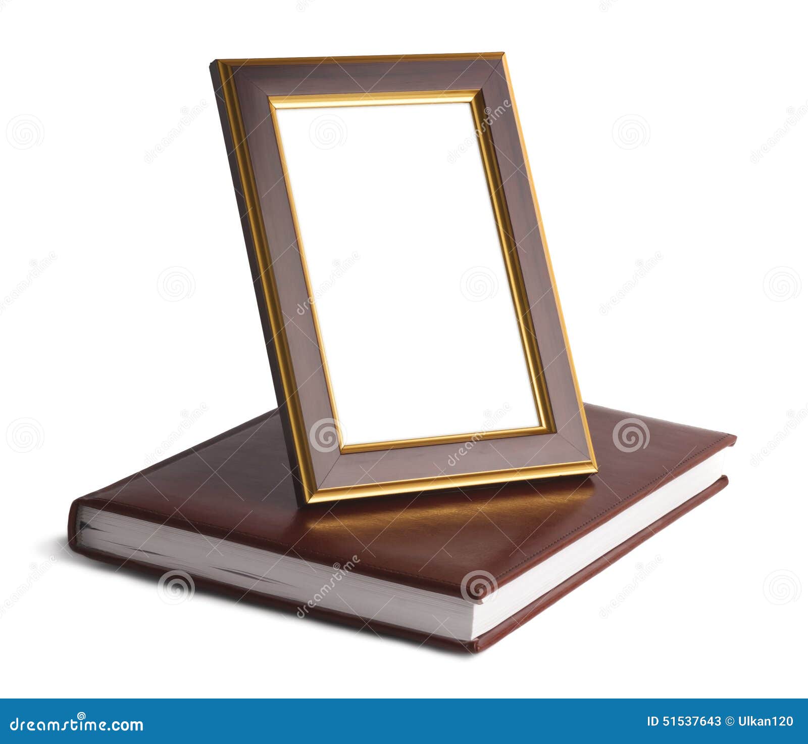 Wooden frame on book. stock image. Image of books, author - 51537643