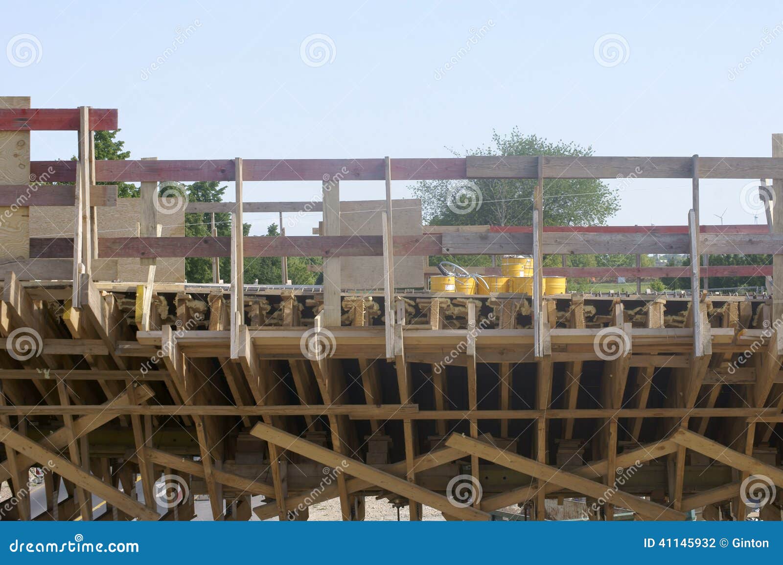 Wooden frame on bridge stock photo. Image of blue, formwork - 41145932
