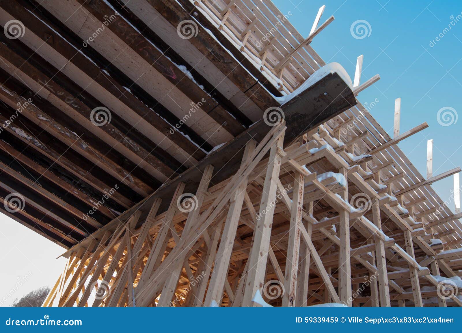 Wooden frame of a bridge stock image. Image of wooden - 59339459
