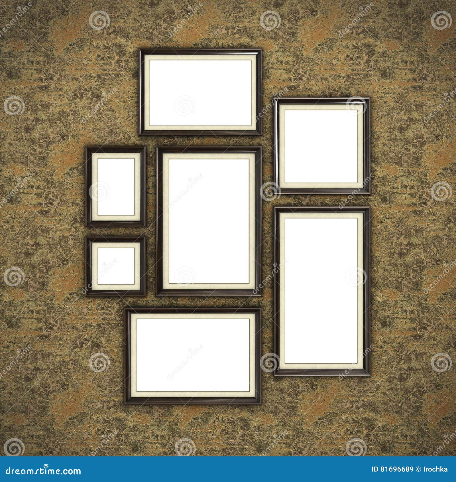 Wooden Frame on Color Wallpaper Stock Illustration - Illustration of ...