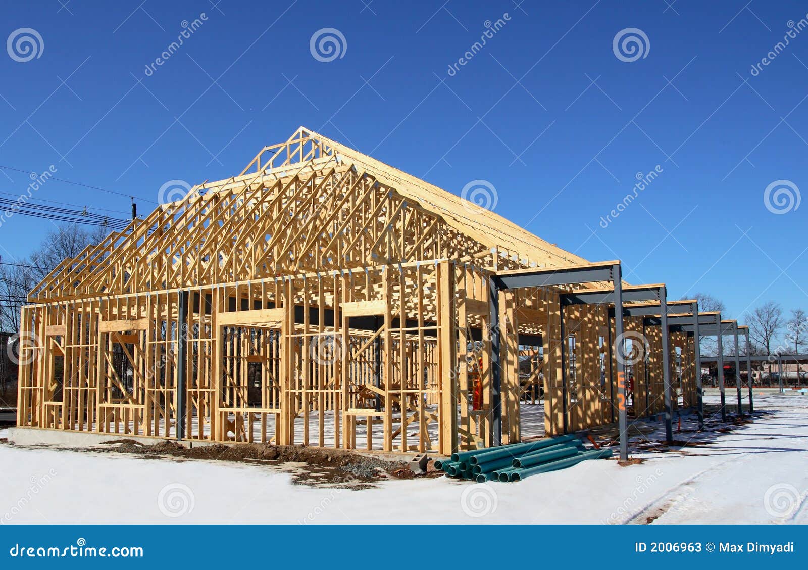 Wooden Frame Construction stock image. Image of homes - 2006963