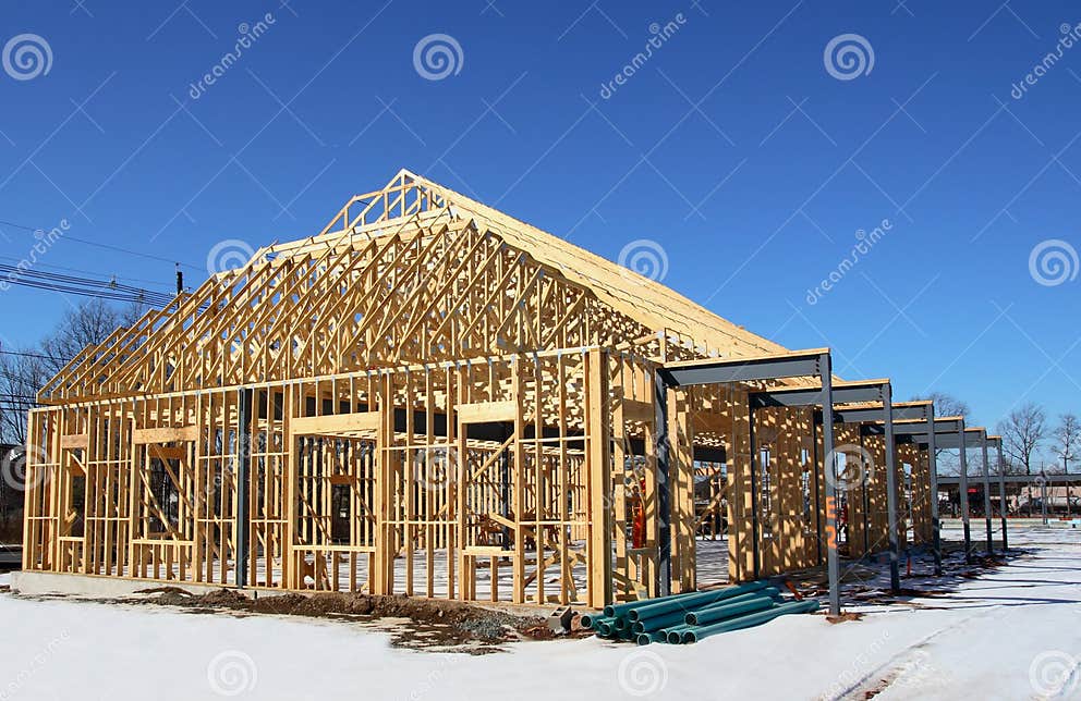 Wooden Frame Construction stock image. Image of homes - 2006963