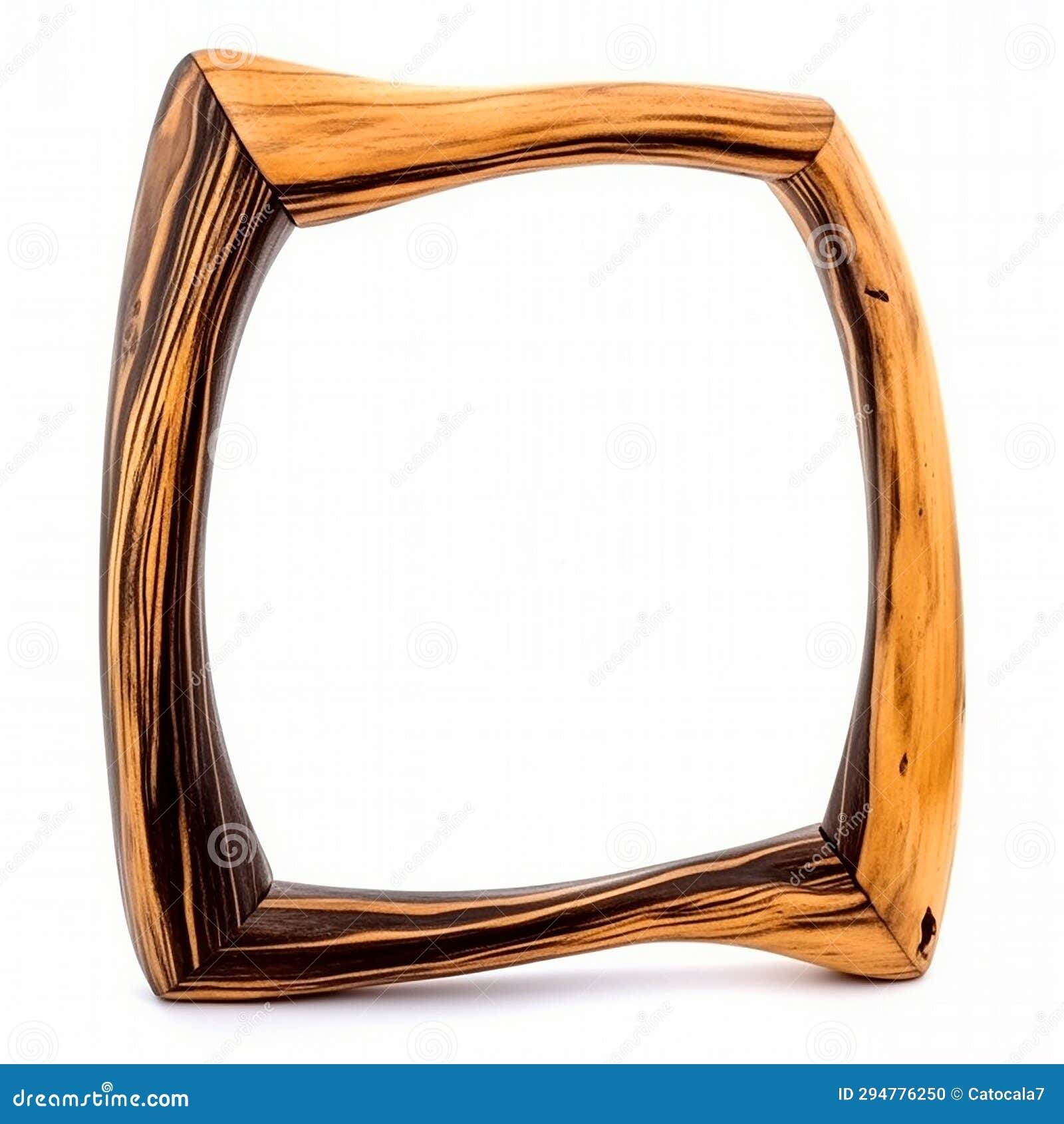 Wooden Frame of a Curved Curve of a Fancy Shape on a White Background ...