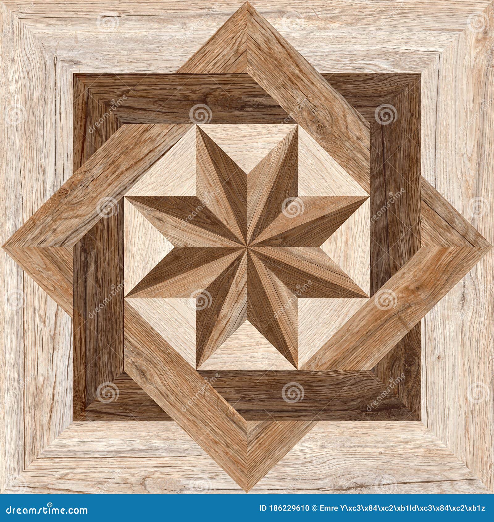 Wooden Frame Decor Design for Floor Tile Stock Photo - Image of ...