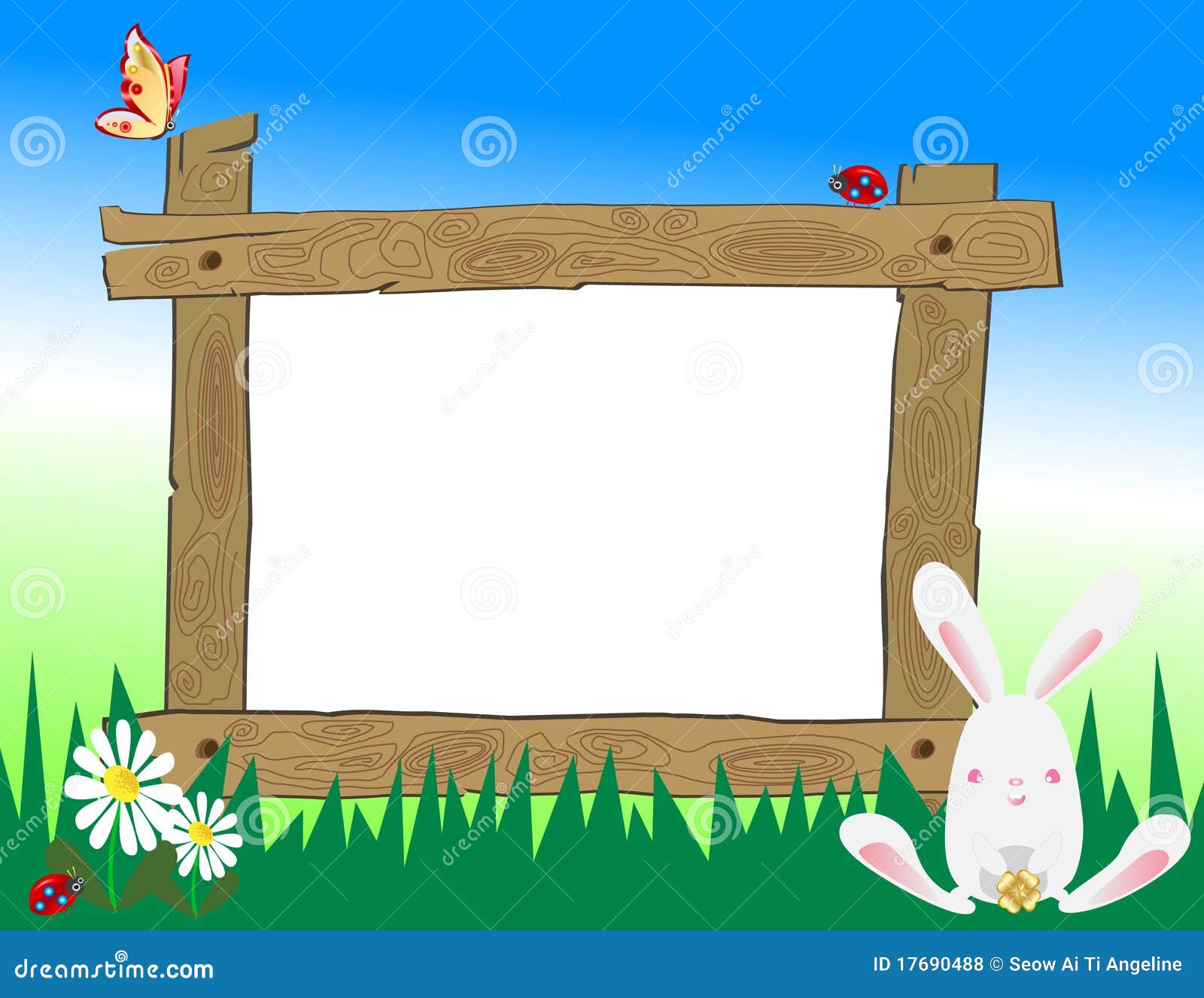 Wooden Frame in Field stock illustration. Illustration of yellow - 17690488