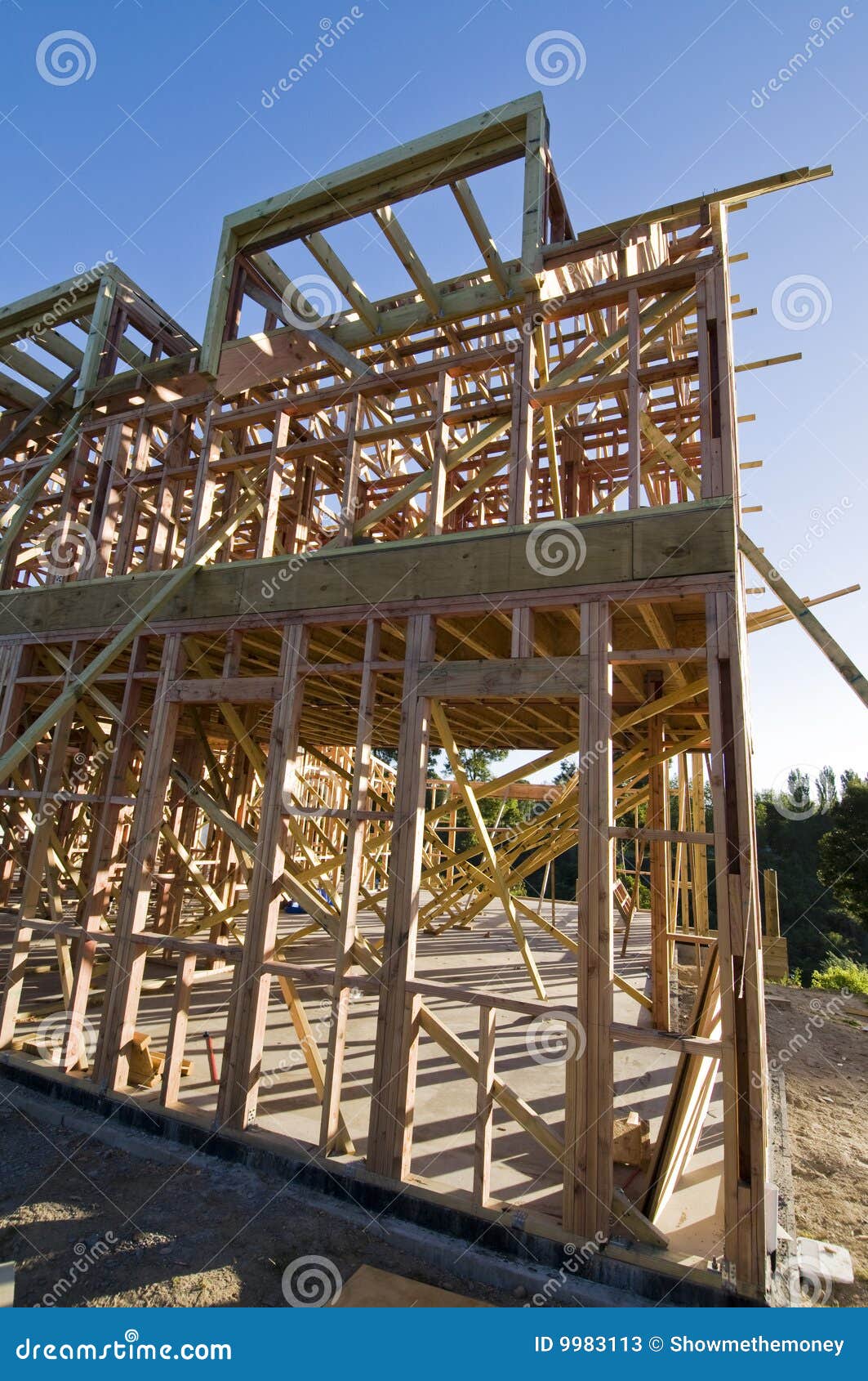 Wooden frame of house stock image. Image of project, vertical - 9983113