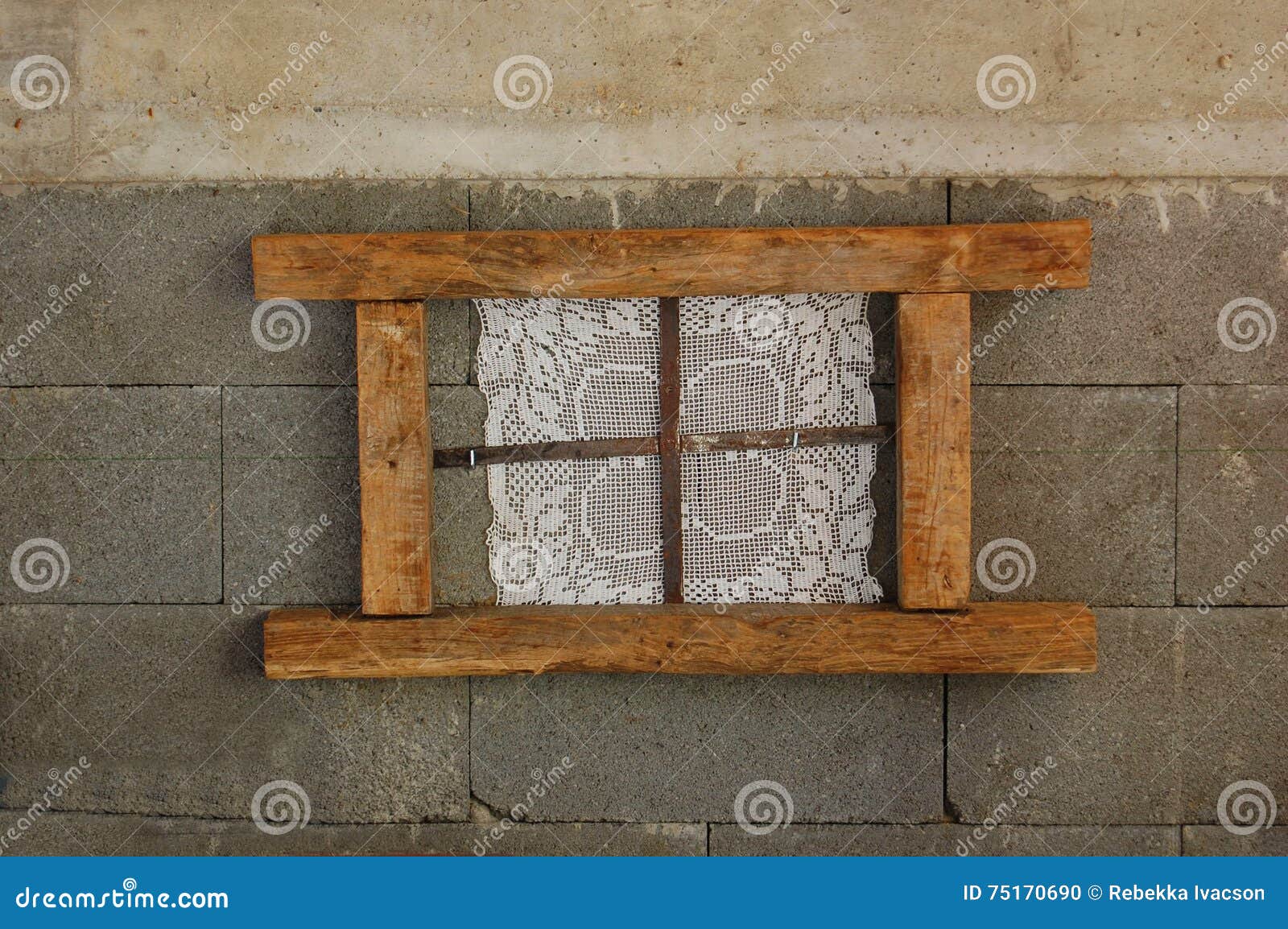 Wooden frame with lace stock photo. Image of white, brown - 75170690