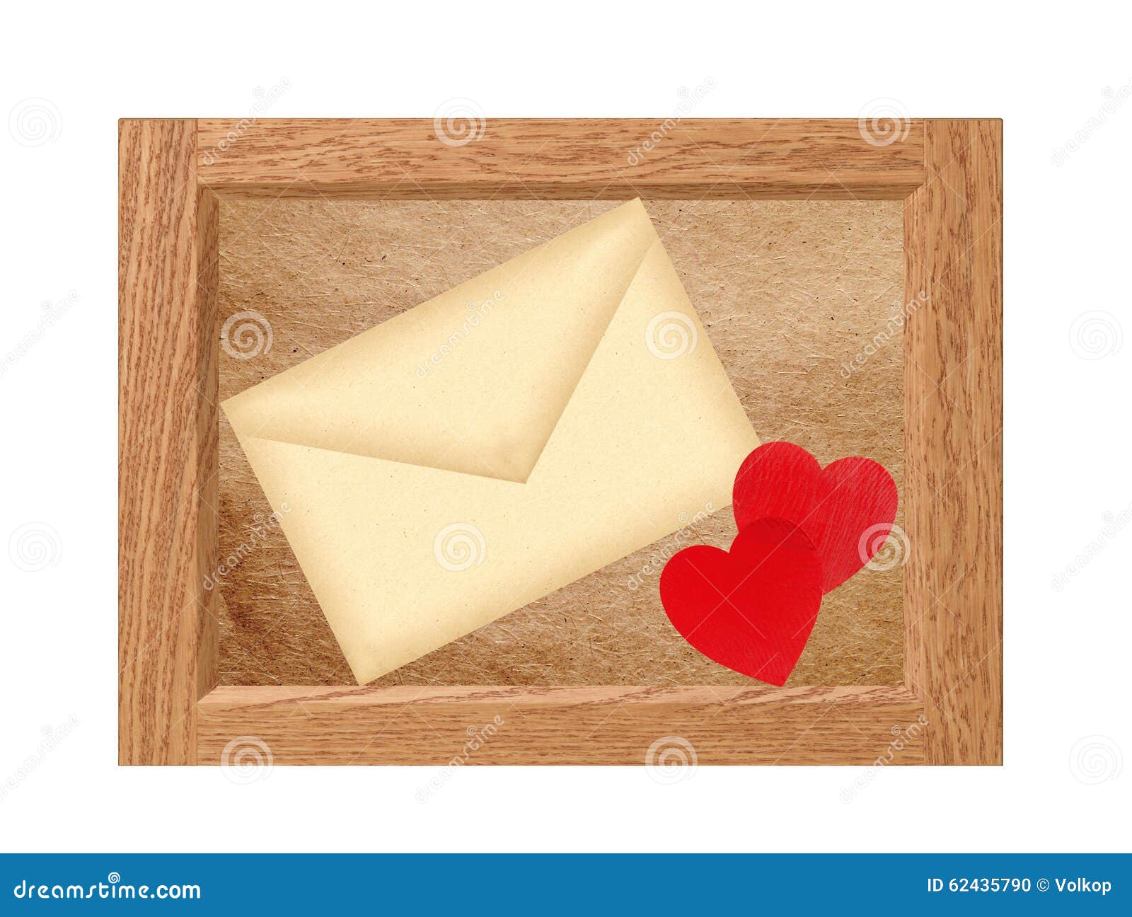 Wooden Frame with Love Letter Isolated on White Stock Photo - Image of ...