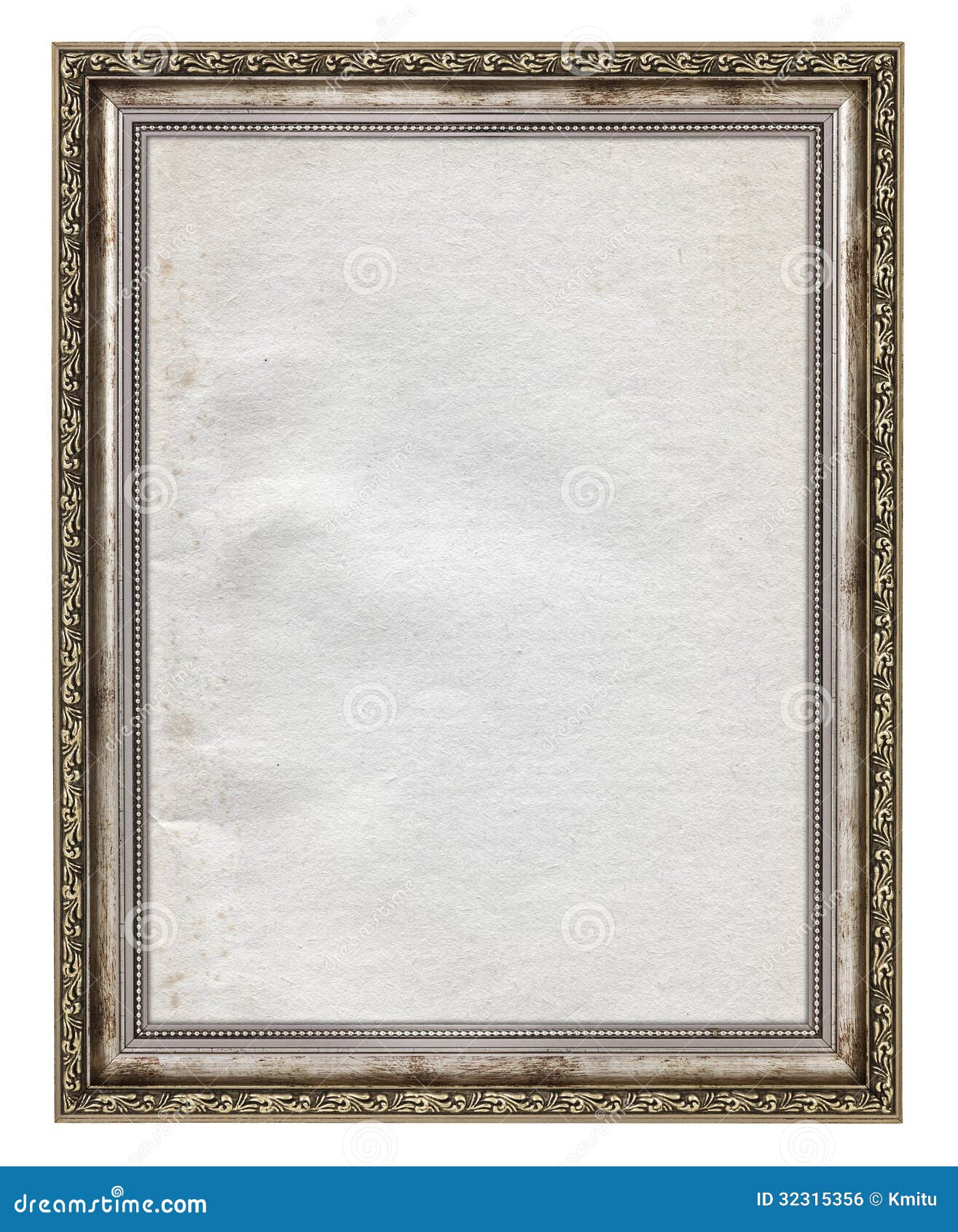 Wooden Frame with Stained Paper Interior Stock Photo - Image of object ...
