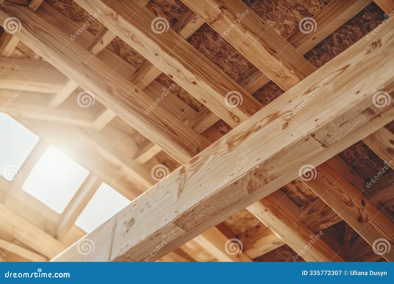 A Wooden Frame Structure of a House Stock Image - Image of industry ...