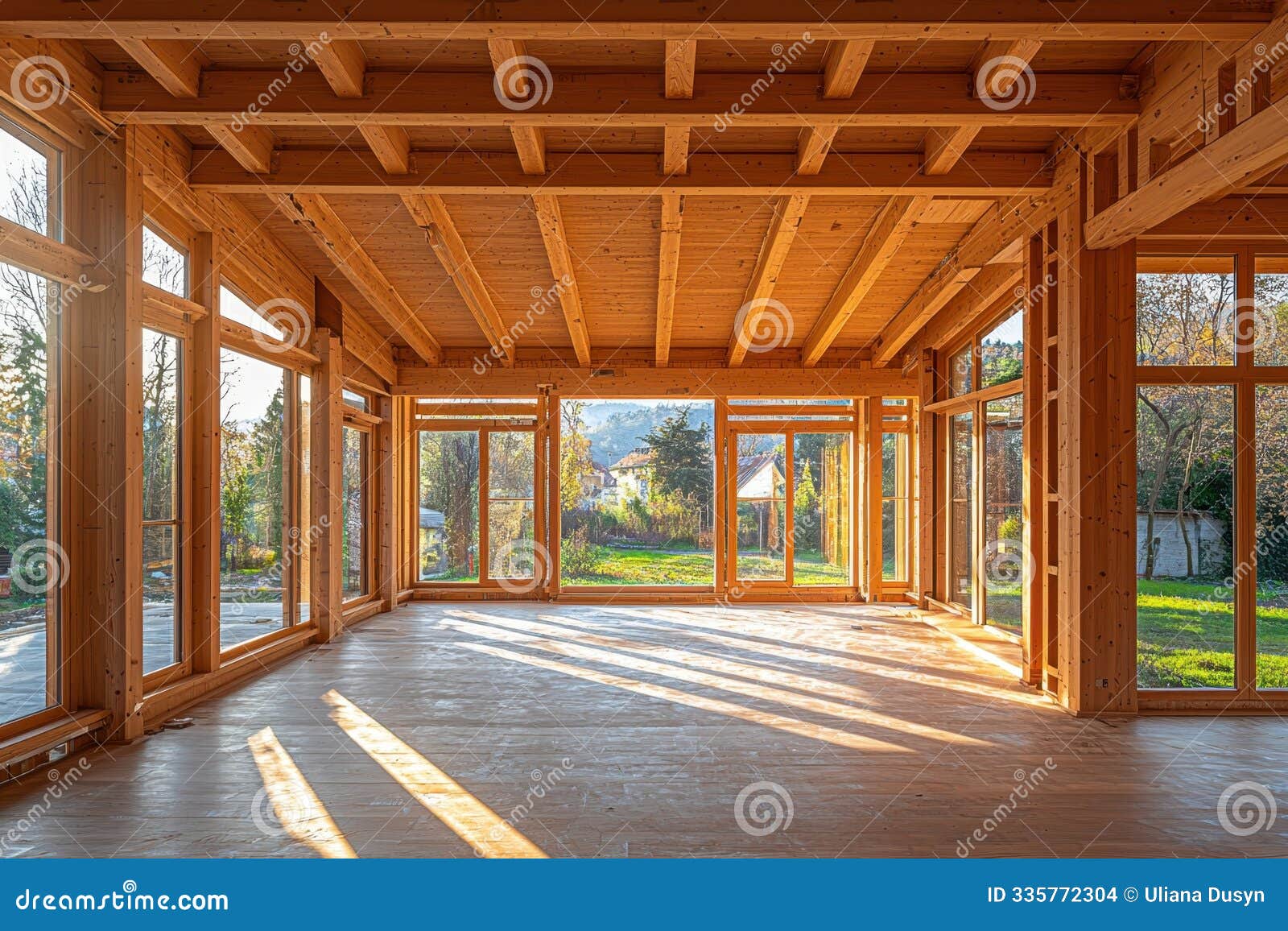 A Wooden Frame Structure of a House Stock Photo - Image of frame ...