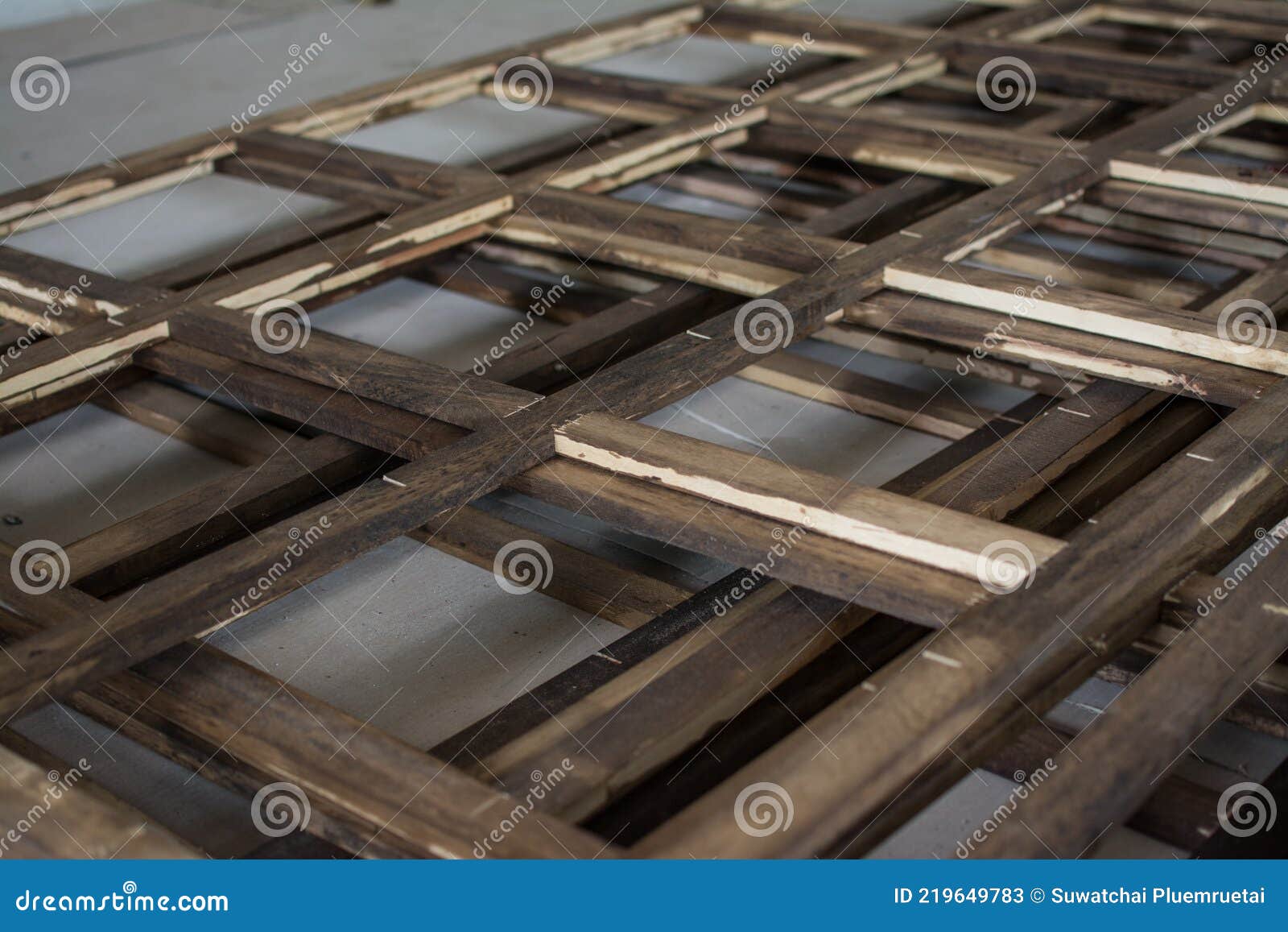 Wooden Frame Wall Interior Construction Stock Image - Image of rooftop ...