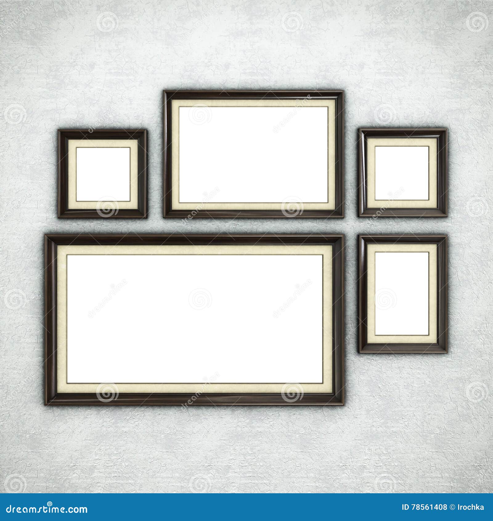 Wooden frame on wallpaper stock photo. Image of border - 78561408