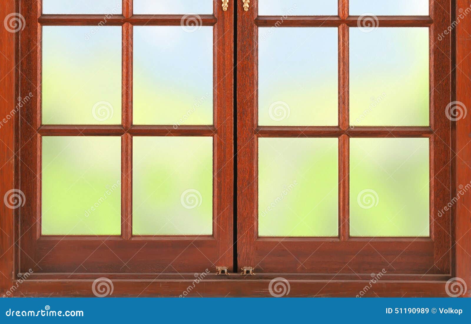 Wooden Frame for a Window with Frosted Glass Stock Image - Image of ...