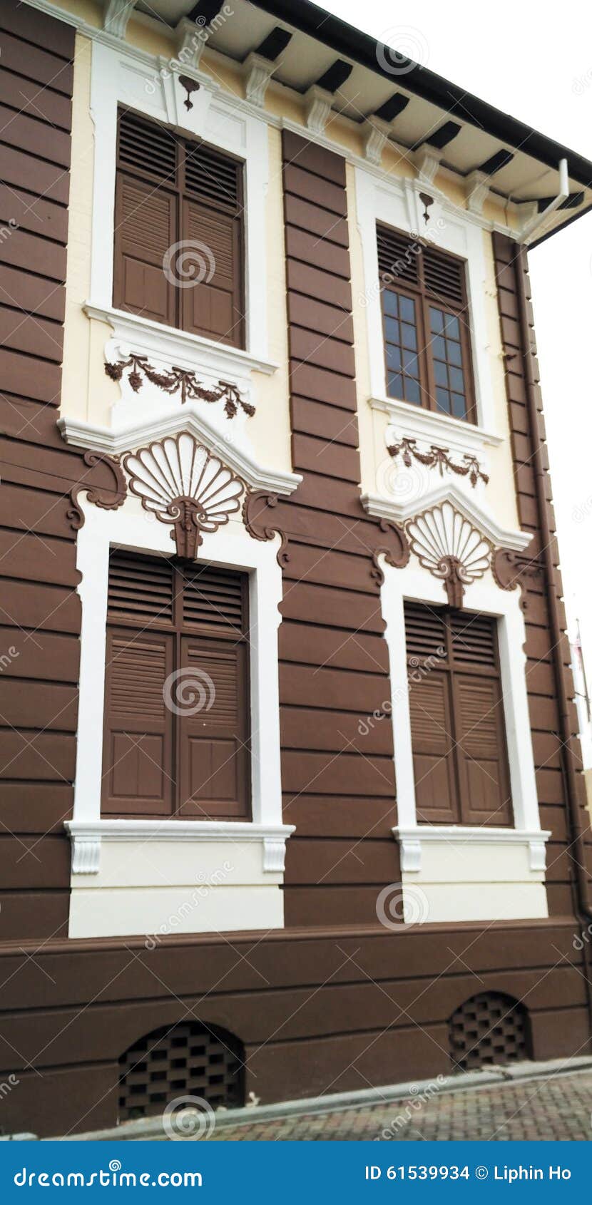 Wooden Frame Window with White Wall Pattern Stock Photo - Image of ...