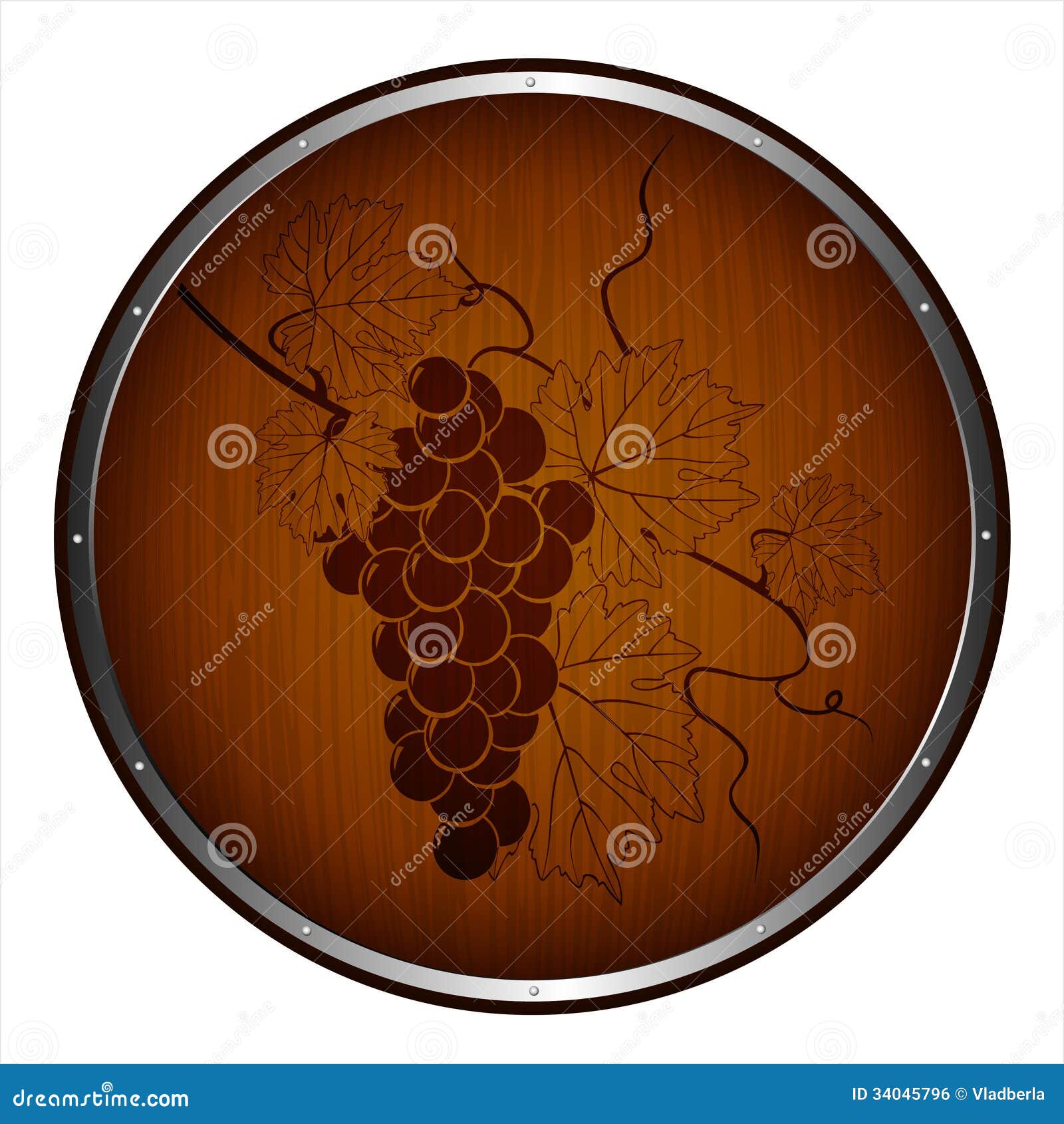 Wooden Frame with Wine Pattern Stock Vector - Illustration of brown ...