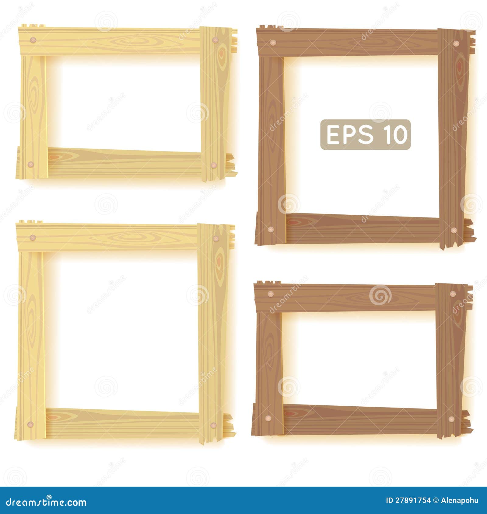 Wooden frames set, picture stock vector. Illustration of plank - 27891754