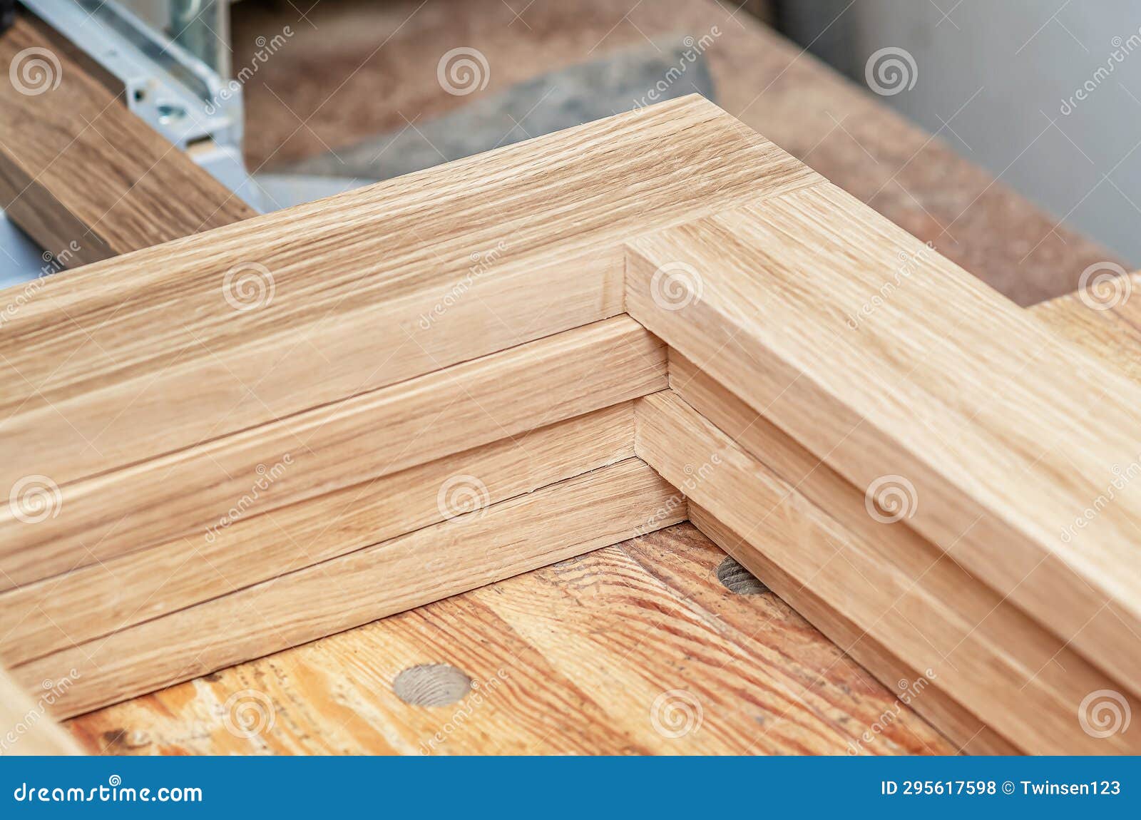 Wooden Frames on Workbench in Carpentry Workshop Stock Photo - Image of ...