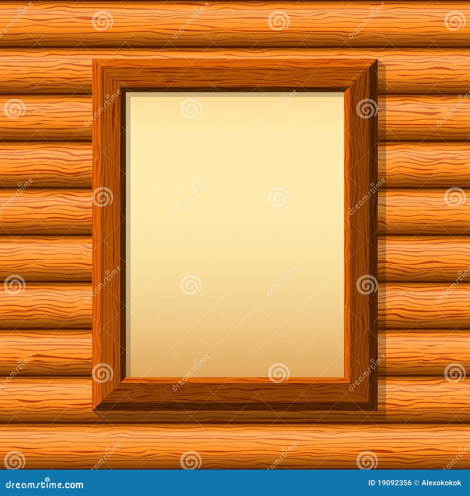Wooden framework on a wall stock vector. Illustration of empty - 19092356