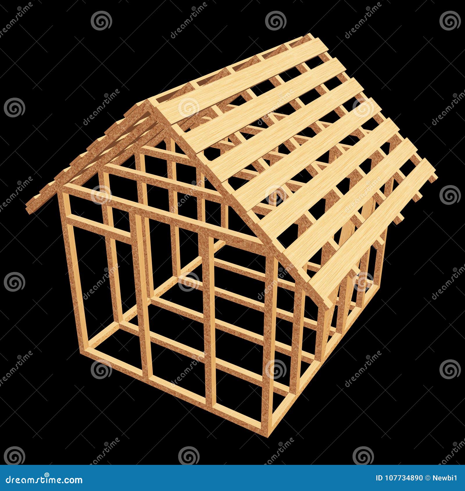 Wooden framing house stock illustration. Illustration of plank - 107734890