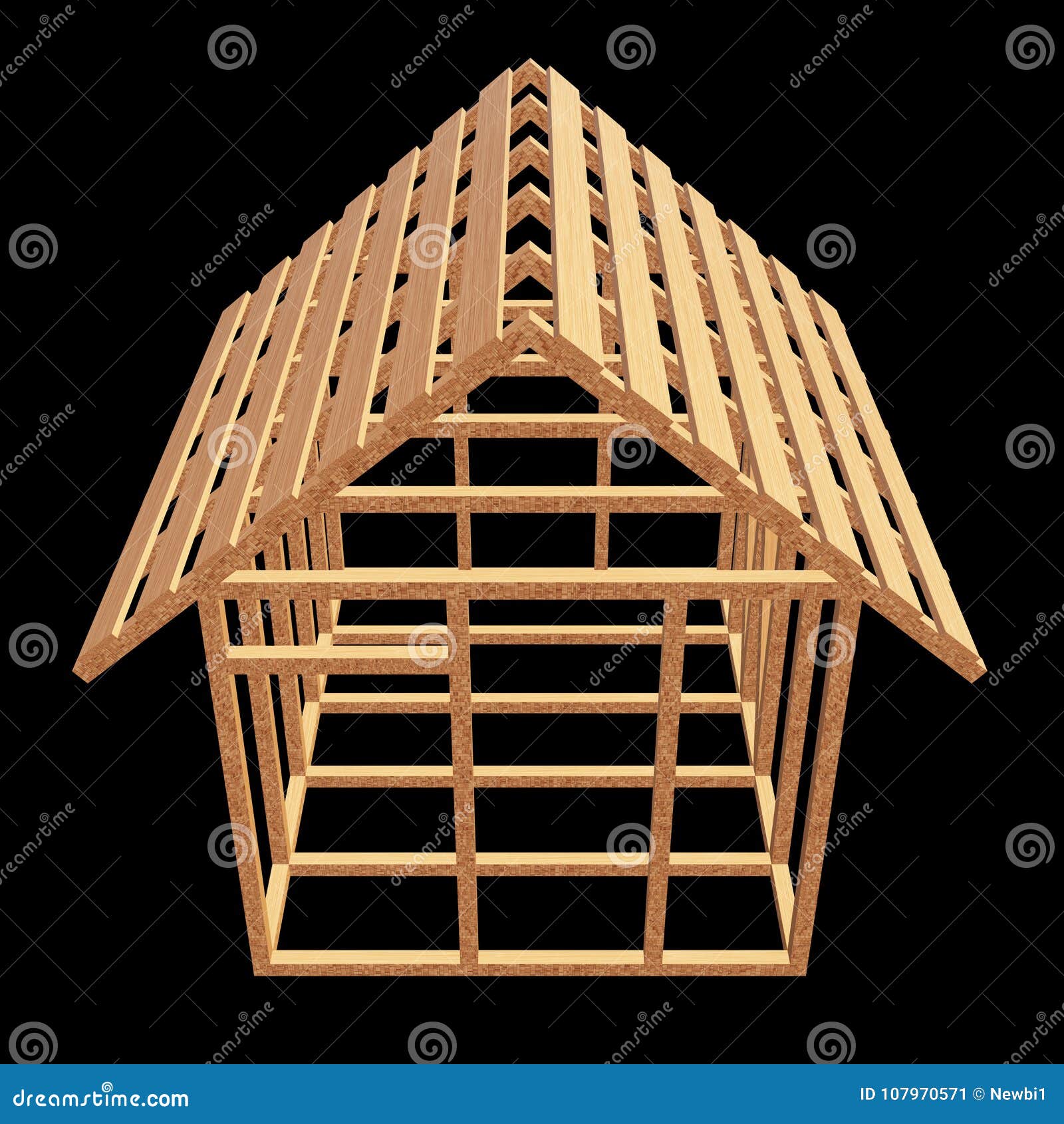Wooden framing house stock illustration. Illustration of concept ...